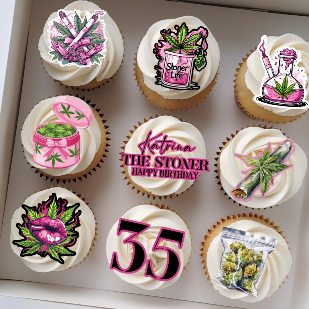 Personalized Cannabis Birthday Cake Topper | Custom Name and Age 420 ...