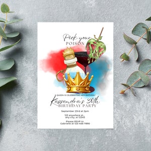 Adult Villain Birthday Invitation Template, Pick Your Poison Party ...