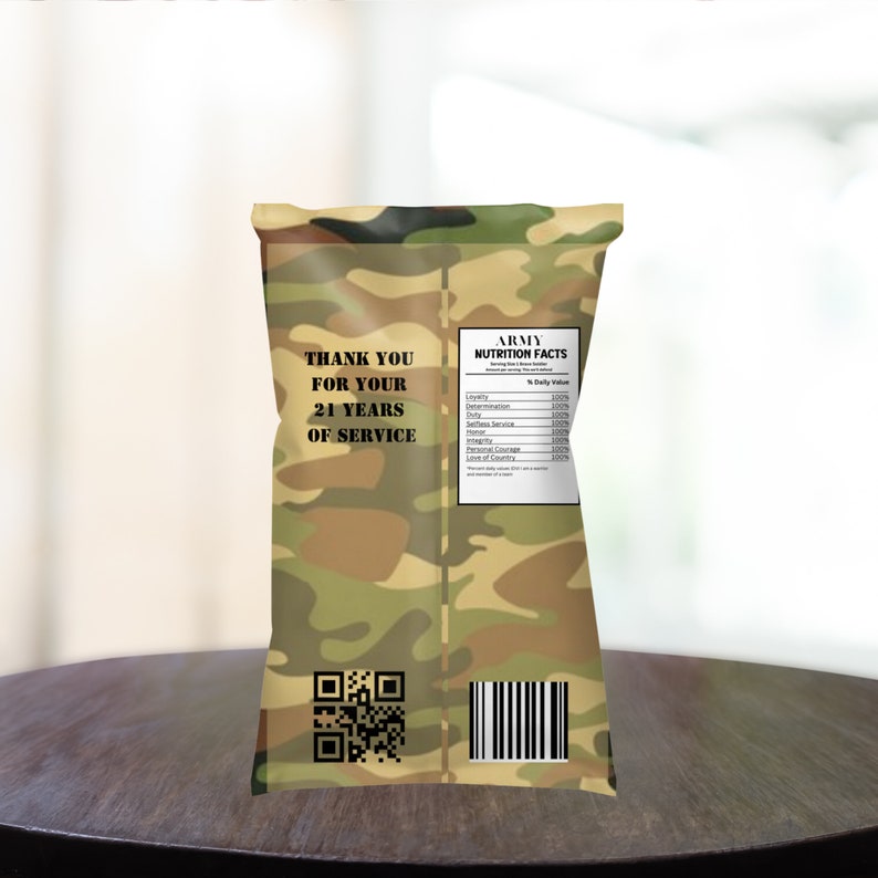 Army Birthday Chips Bag Labels, Army Camo Party Chip Bags, 1oz Snack ...