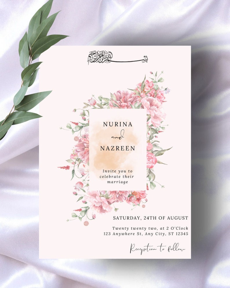 Digital and Printable Wedding Card Minimalist Wedding Card - Etsy