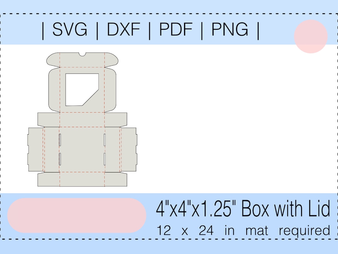 4"x4"x1.25" Box With Hinge Lid, SVG, Template, Cricut - Etsy