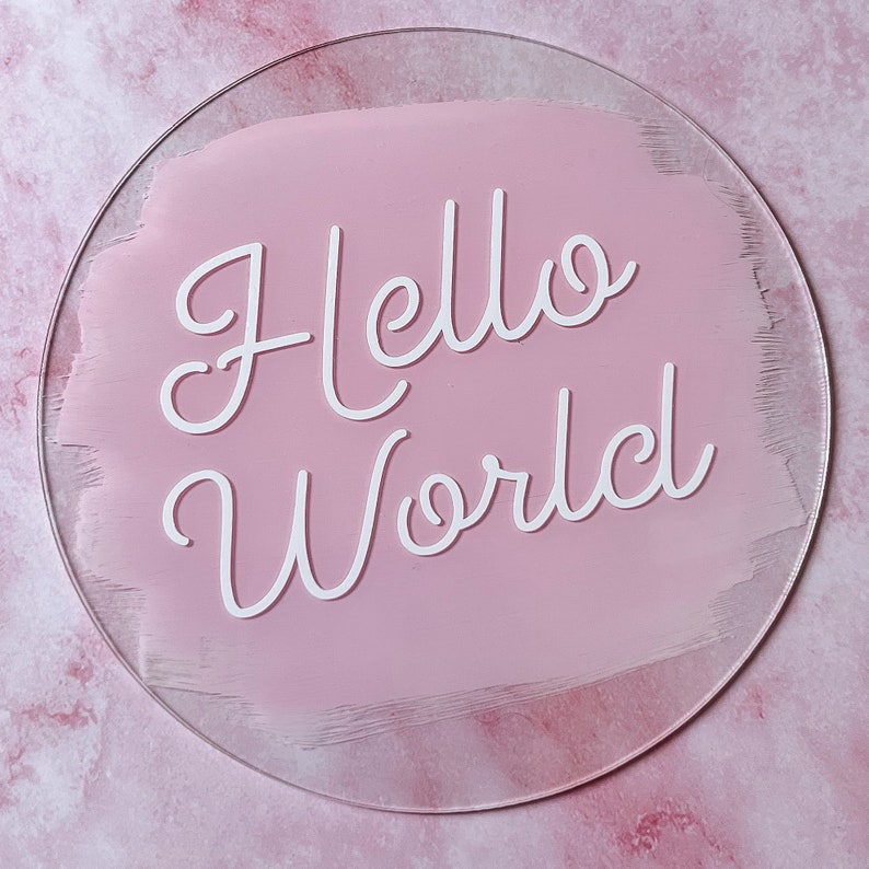 Baby Monthly Milestone Disc Set hello World, Girl Baby Shower Gift ...