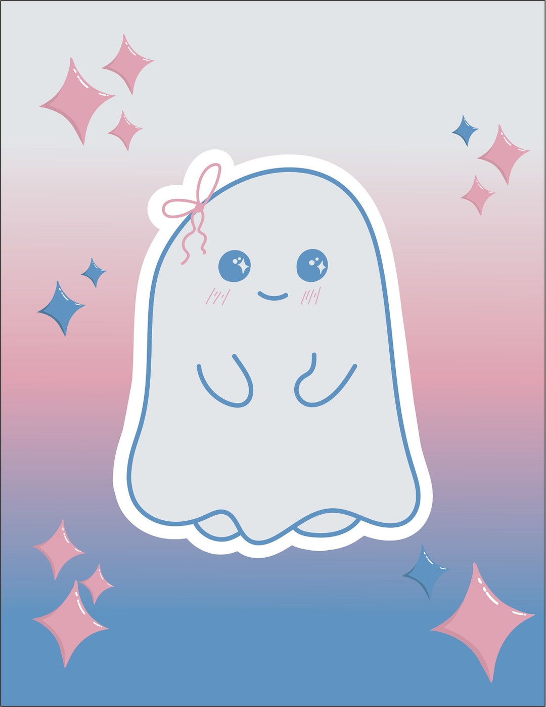 Holographic Ghost Die Cut Sticker - Etsy