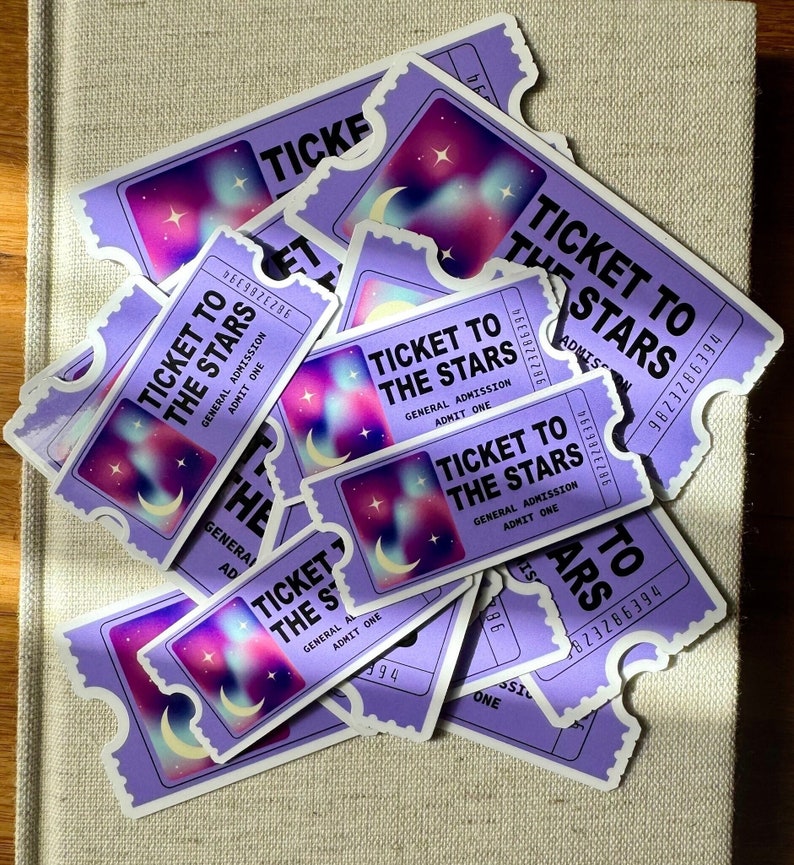 Ticket to the Stars Die Cut Cosmic Space Sticker - Etsy