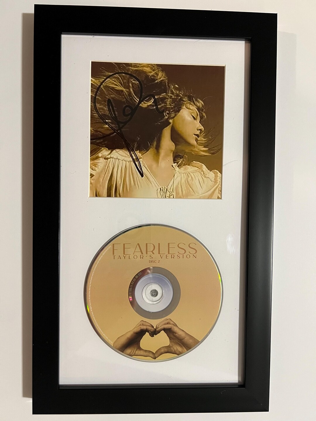 Taylor Swift Fearless Taylor's Version REPRINT Signed CD Framed Display ...
