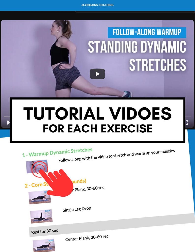 Intermediate At-home Workout Plan - Etsy