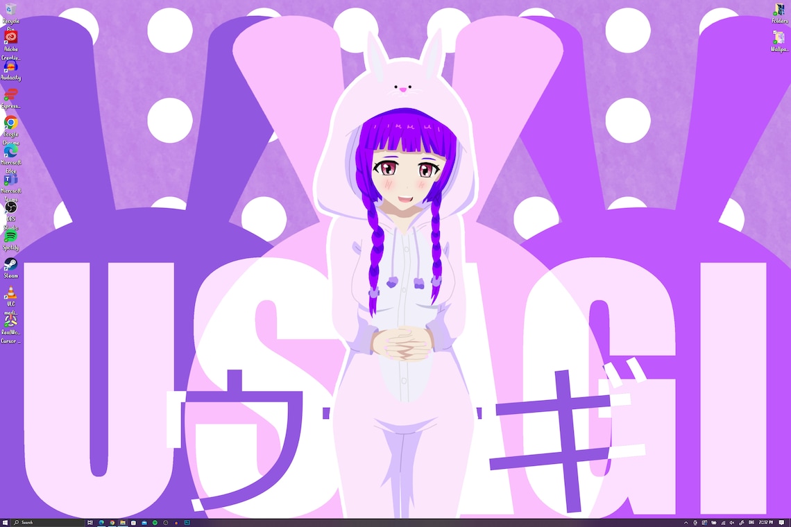 Anime Girl Bunny Desktop Wallpaper Pack 3840x2160px, 300ppi - Etsy