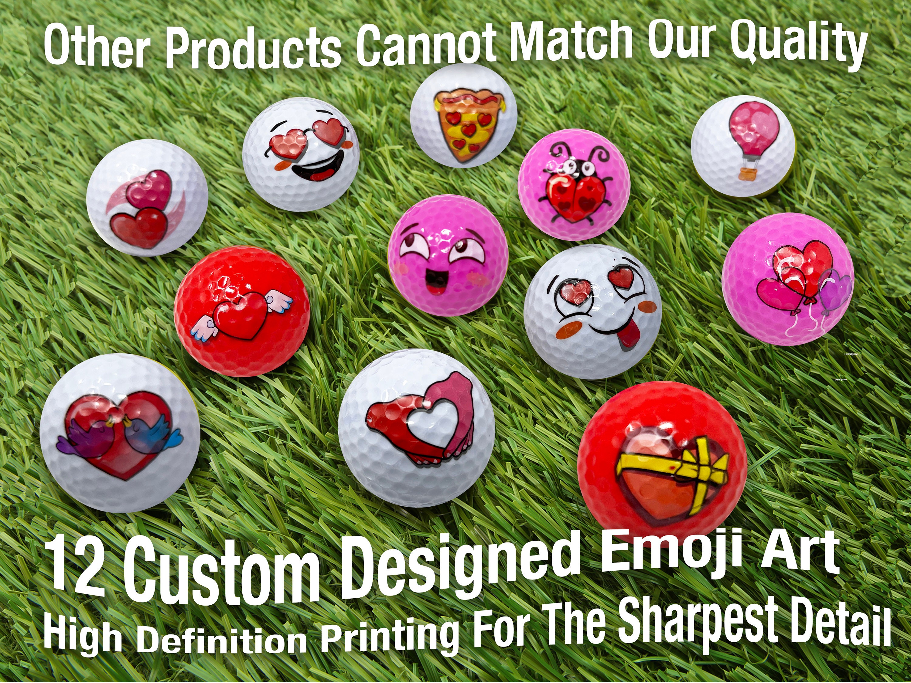 Oji-emoji Premium Emoji Golf Balls, Unique Professional Practice Golf ...