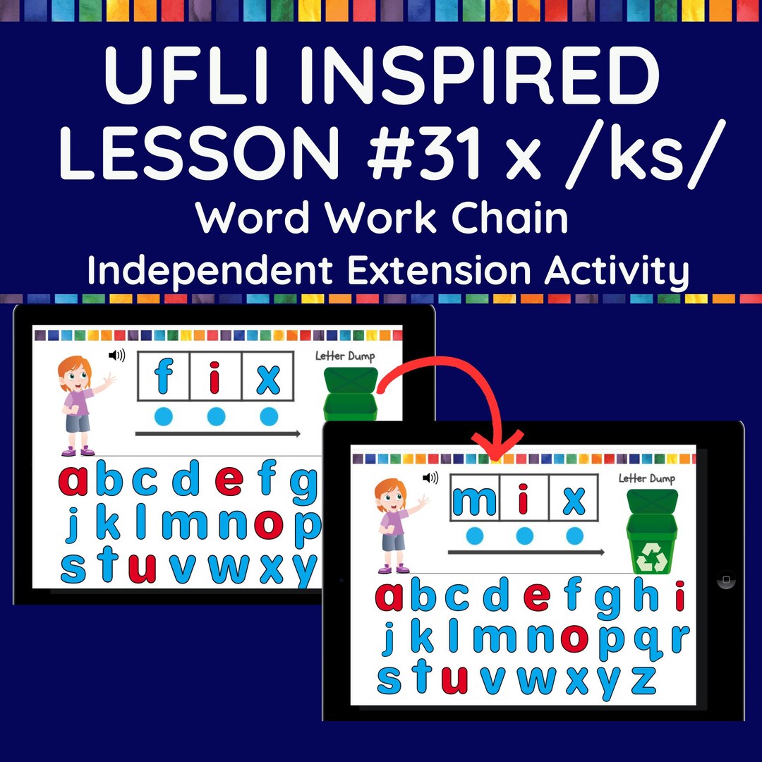 UFLI Inspired Extension Lesson 31 X /ks/ Word Work Chains - Etsy