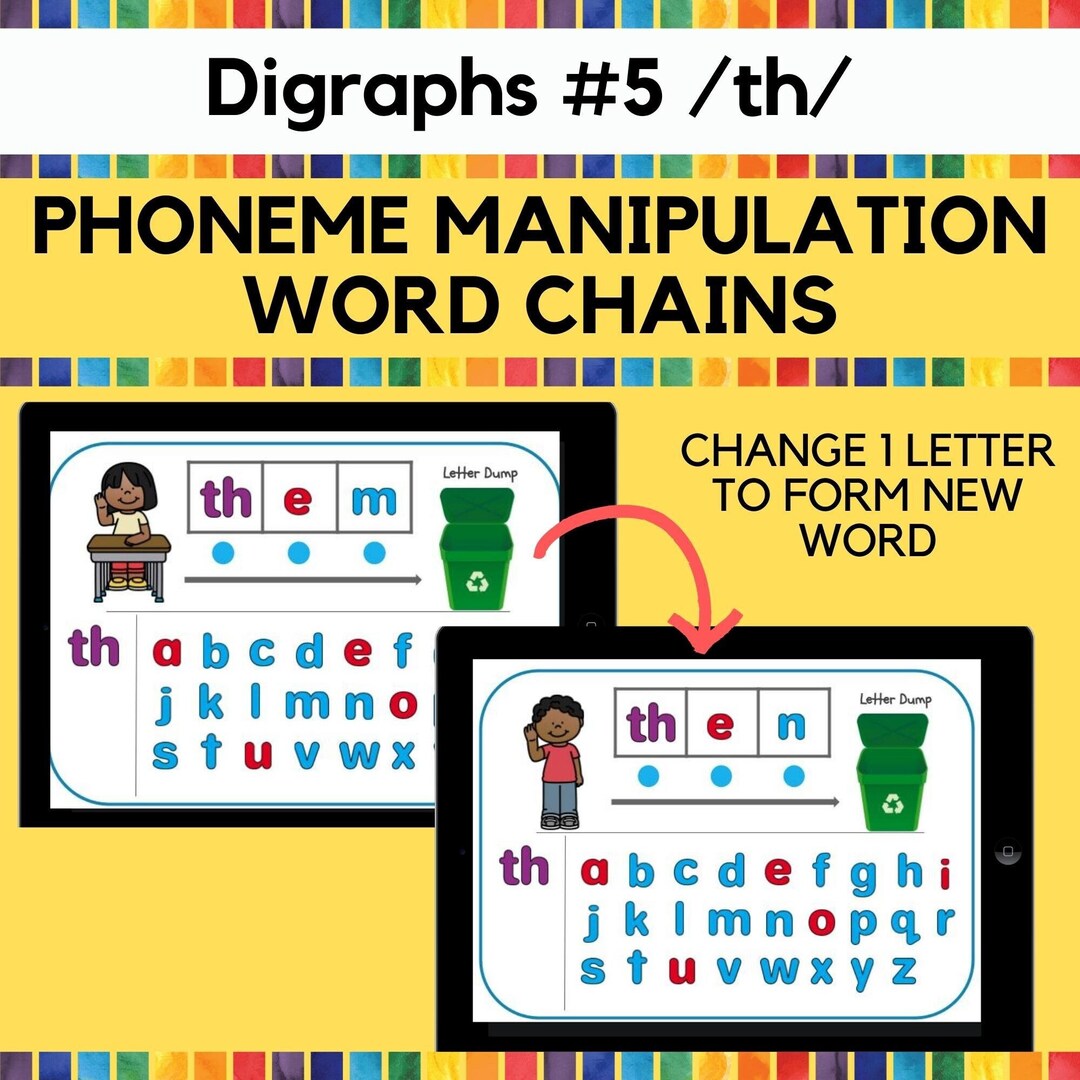 Word Chains Digraphs 5 /th/ Phonics Word Work UFLI Inspired Digital ...