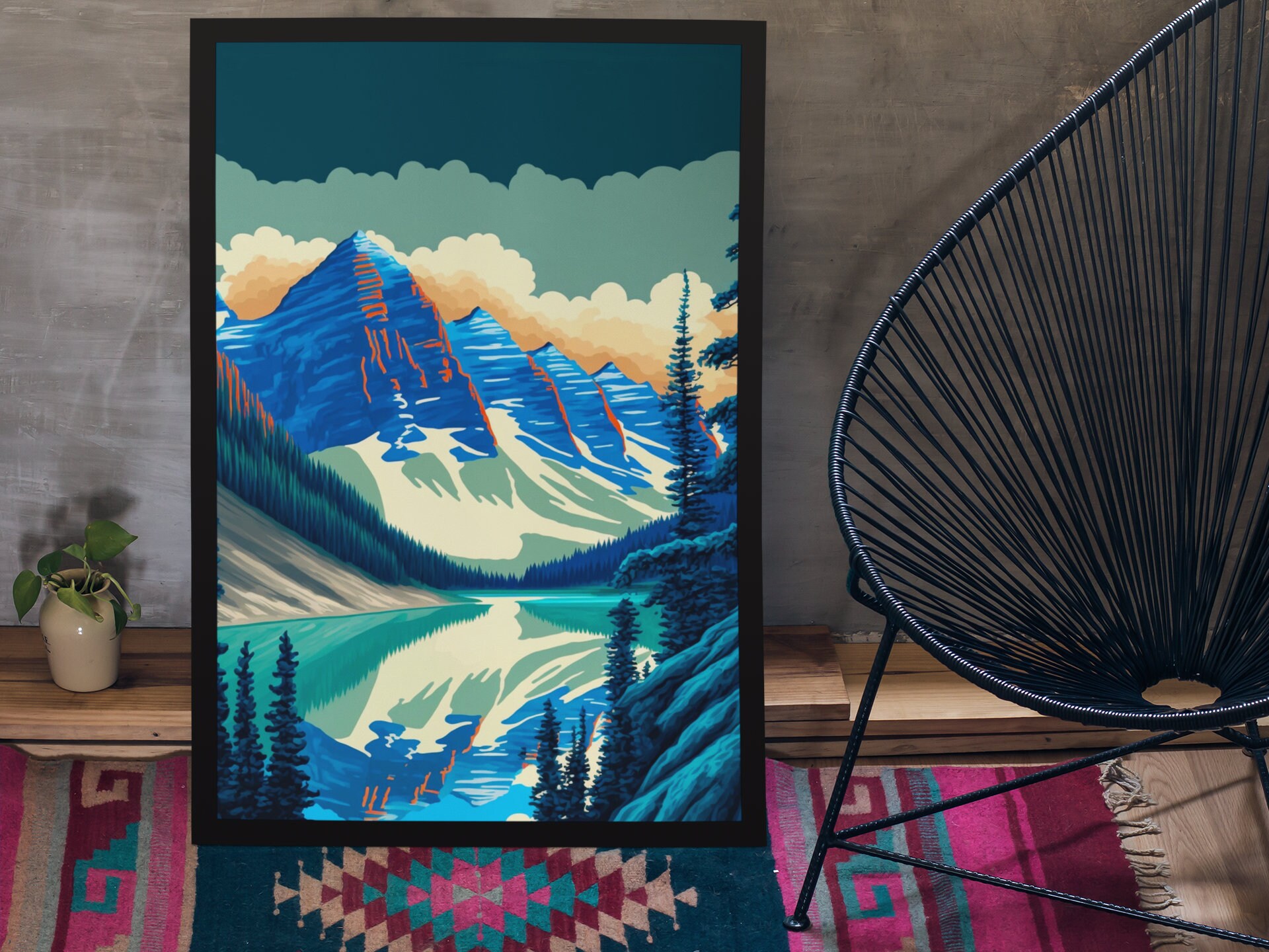 Printable Banff National Park Poster, Lake Moraine Travel Poster, Banff ...