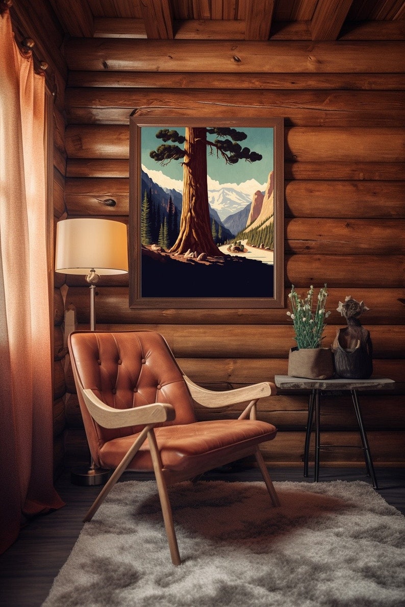 Printable Giant Sequoia Tree Poster, Sequoia National Park, California ...