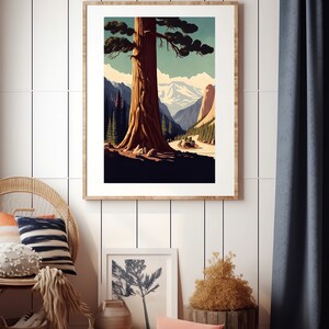 Printable Giant Sequoia Tree Poster, Sequoia National Park, California ...