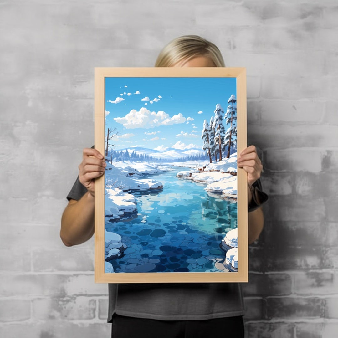 Printable Alberta Prairies Winter Poster, Banff Winter Travel Poster ...