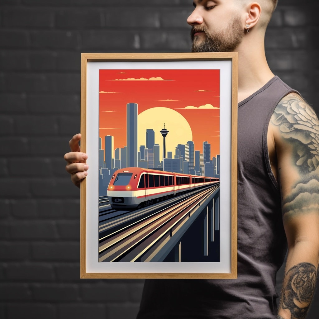 Printable City Skyline Poster, Calgary Themed, Instant Download ...