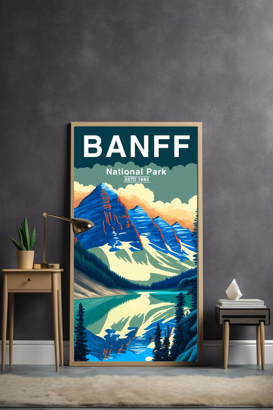 Printable Banff National Park Poster, Lake Moraine Travel Poster, Banff Canada Wall Art, Home ...