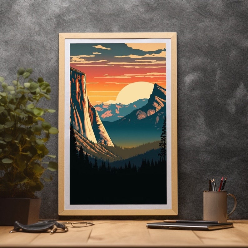 Printable, Yosemite National Park Poster, Instant Download Travel ...