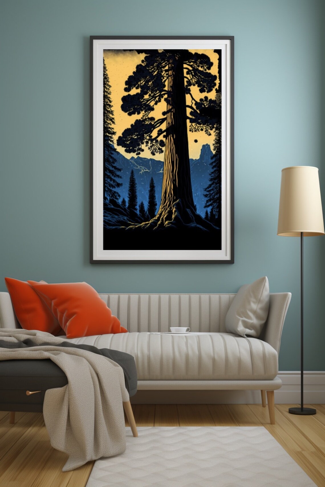 Printable Giant Sequoia Tree Poster, Sequoia National Park, California ...