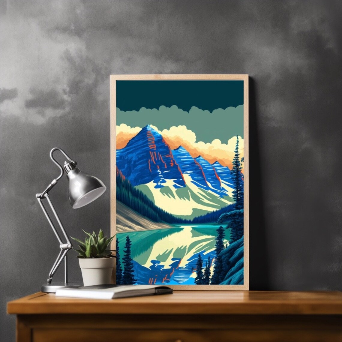 Printable Banff National Park Poster, Lake Moraine Travel Poster, Banff Canada Wall Art, Home ...