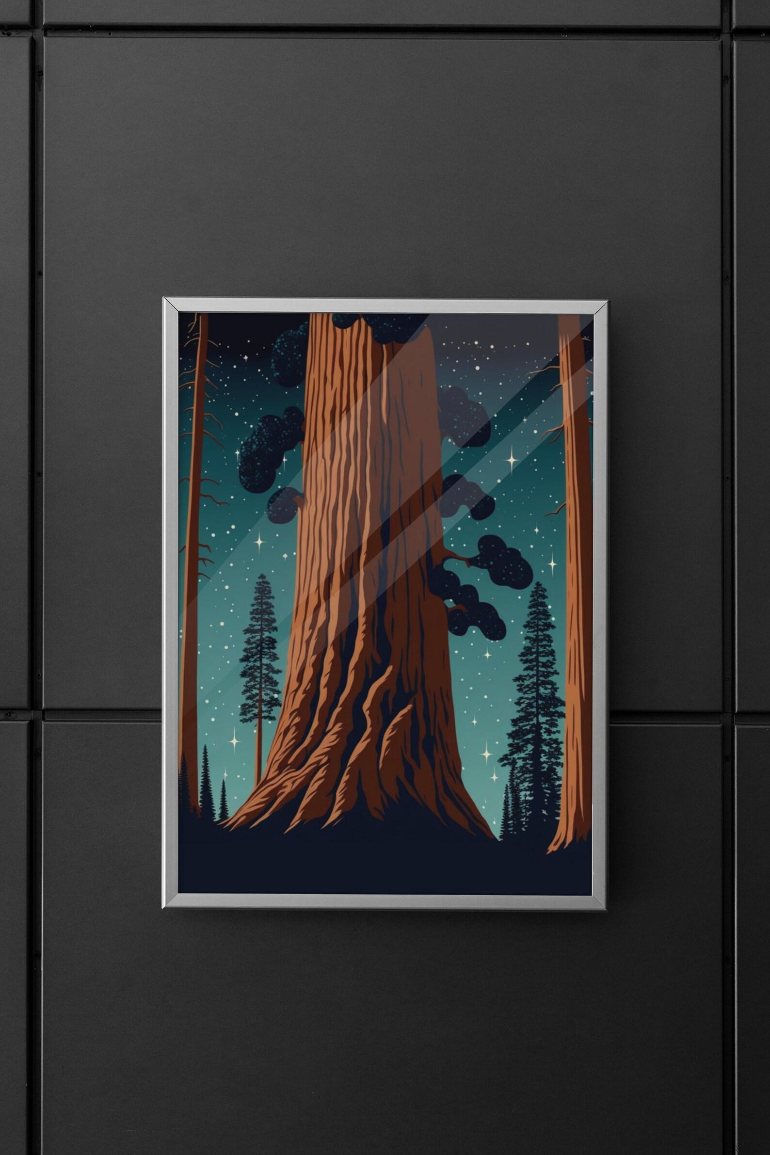 Printable Giant Sequoia Tree Poster, Sequoia National Park, California ...
