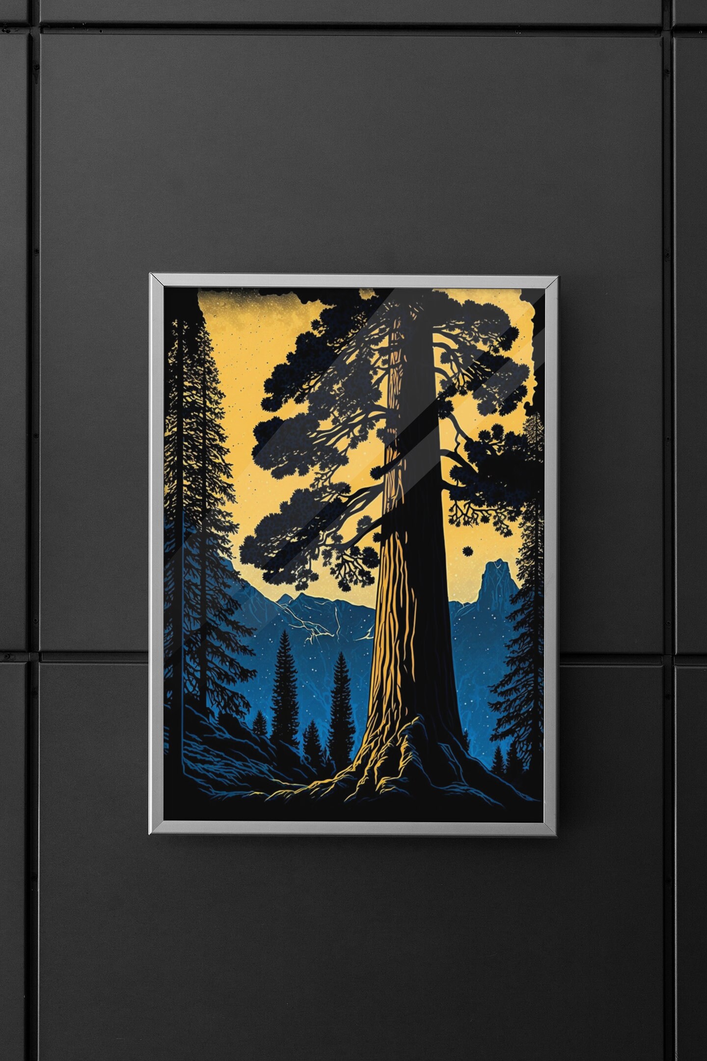 Printable Giant Sequoia Tree Poster, Sequoia National Park, California ...