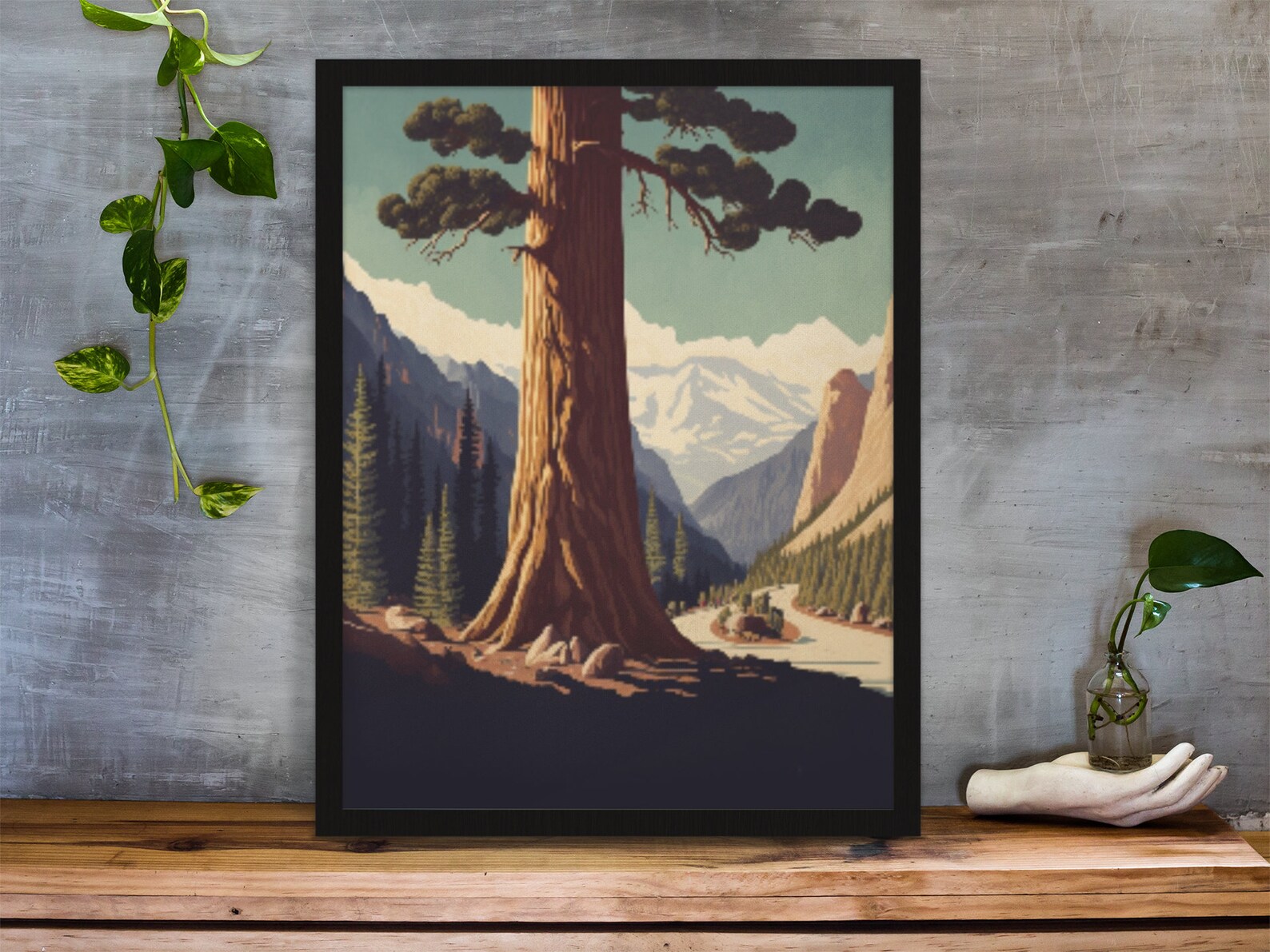 Printable Giant Sequoia Tree Poster, Sequoia National Park, California ...