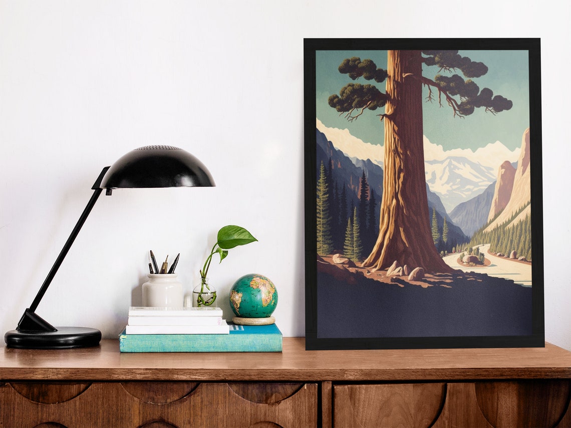 Printable Giant Sequoia Tree Poster, Sequoia National Park, California ...