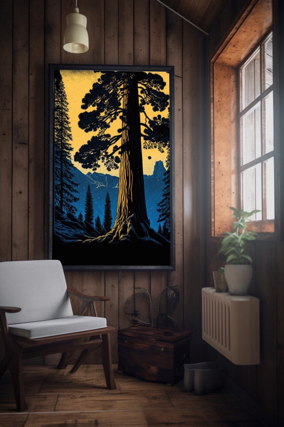 Printable Giant Sequoia Tree Poster, Sequoia National Park, California ...
