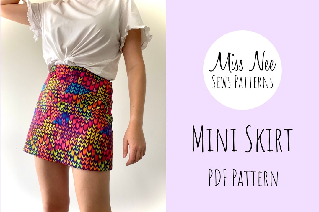 A-line Mini Skirt Sewing Pattern - Sizes 8-18 - PDF Instant Download ...