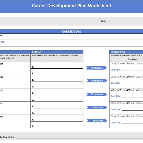 Personal Development Worksheet - Etsy