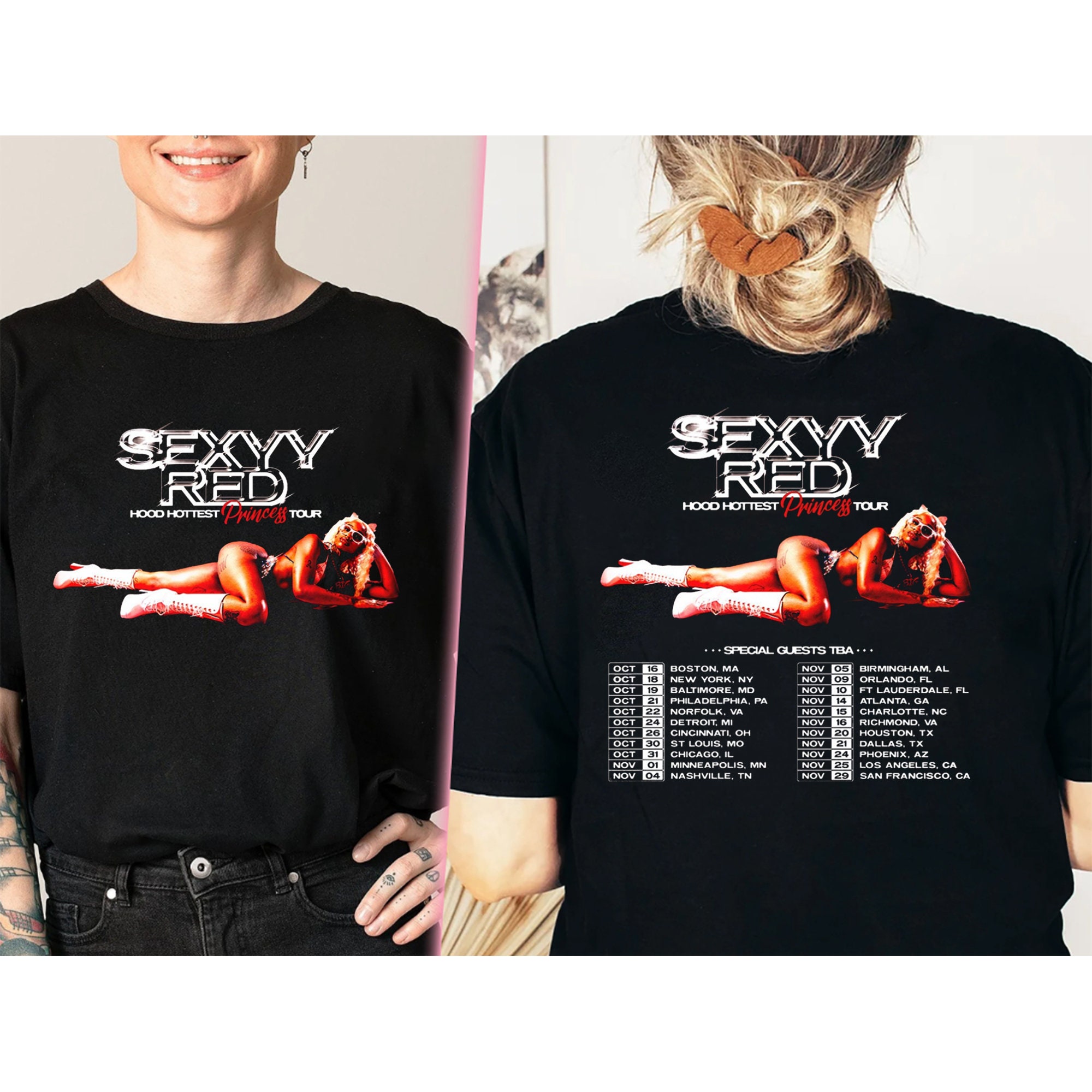 Sexyy Red Hood Hottest Princess Tour 2023 T Shirt Rapper Etsy
