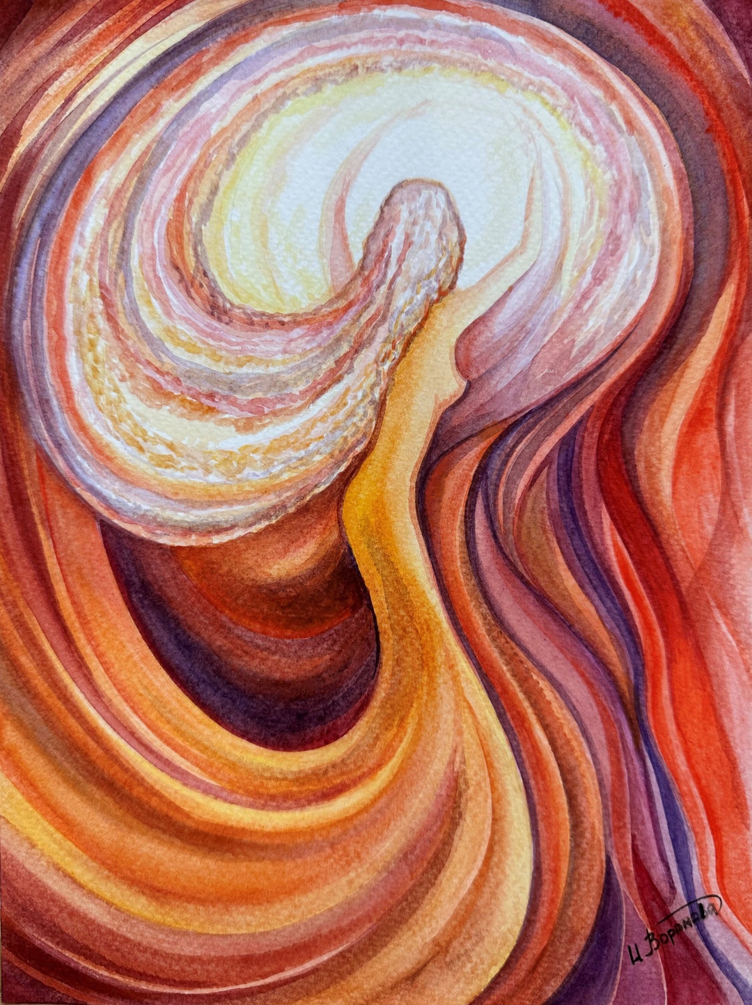 Original Watercolor Painting Girl Dance, Hand Painted, 9.5" by 7.0" by ...