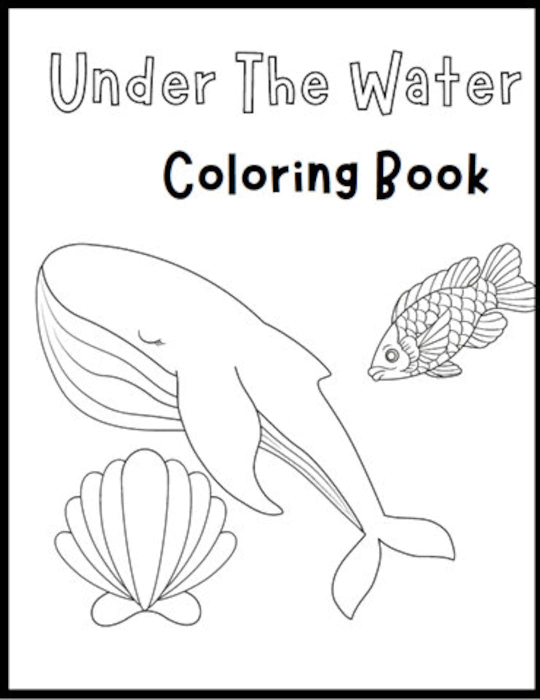 Coloring Book - Underwater Animals - 1b0 Designs: Whale, Shark ...