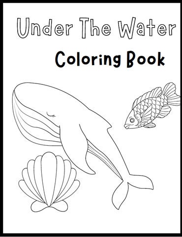 Coloring Book Underwater Animals 1b0 Designs: Whale, Shark, Jellyfish ...