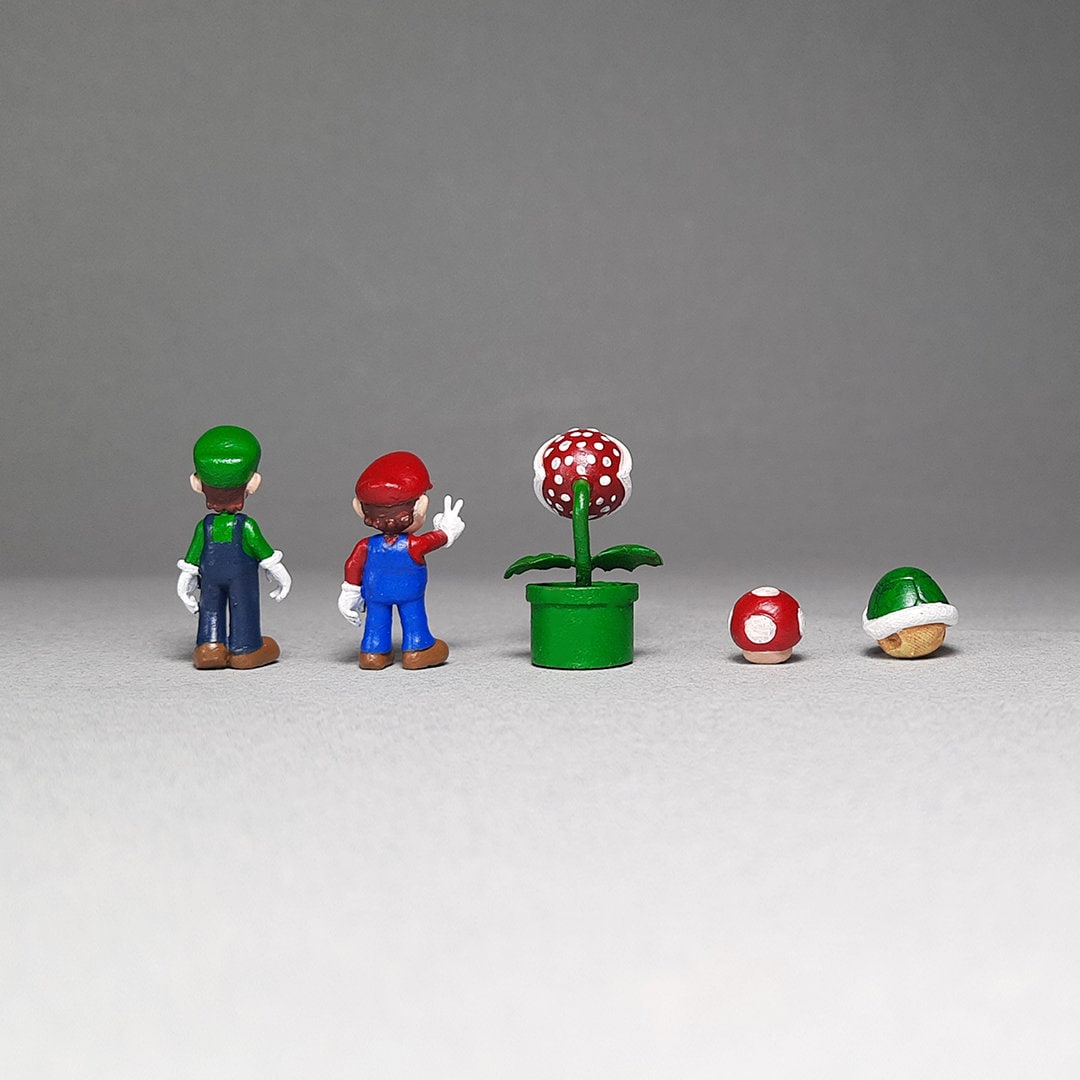Super Mario 1:64 Scale Handpainted Figure Set - Etsy