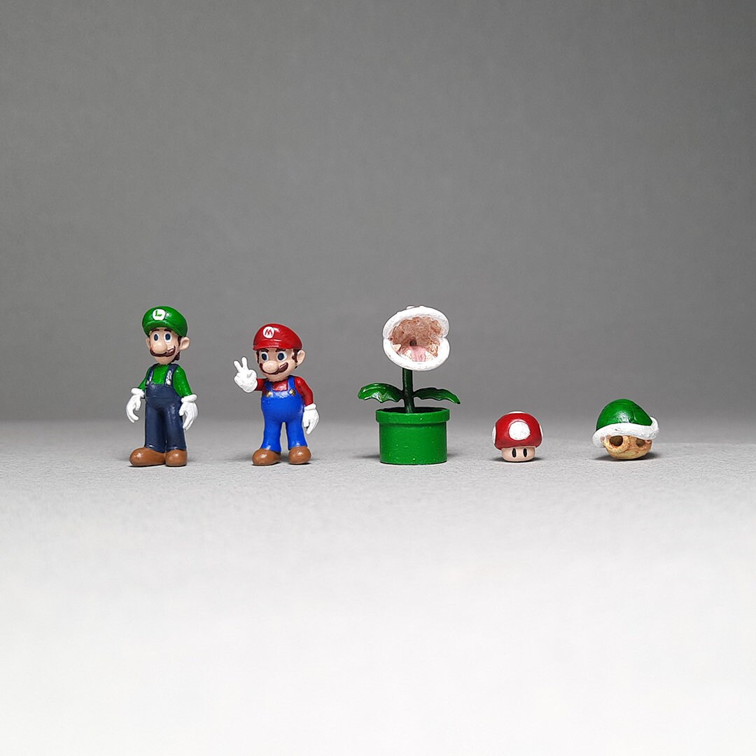 Super Mario 1:64 Scale Handpainted Figure Set - Etsy