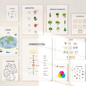 50 Beautiful Learning Posters as a Set for Children in German From 3 ...