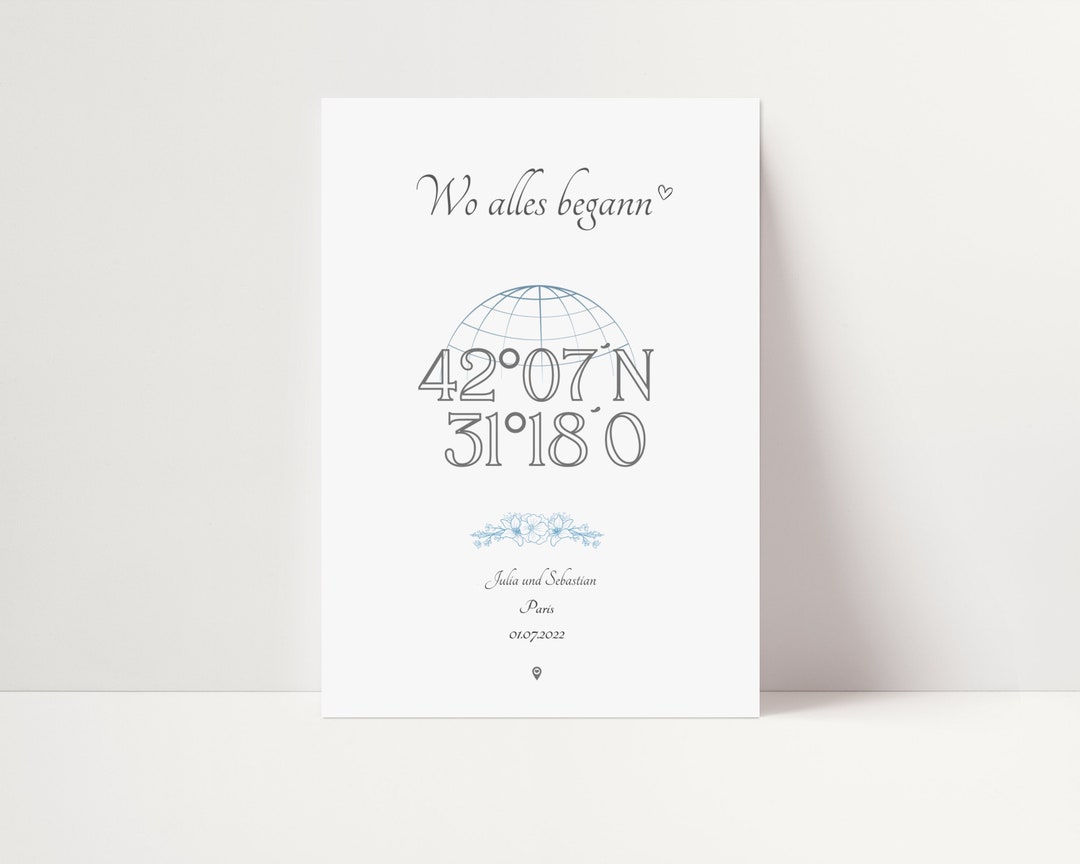 Coordinate Poster, Couple Poster, Valentine's Day Poster, Christmas ...