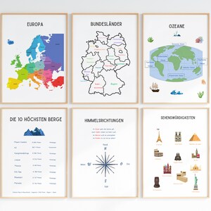 50 Beautiful Learning Posters as a Set for Children in German From 3 ...