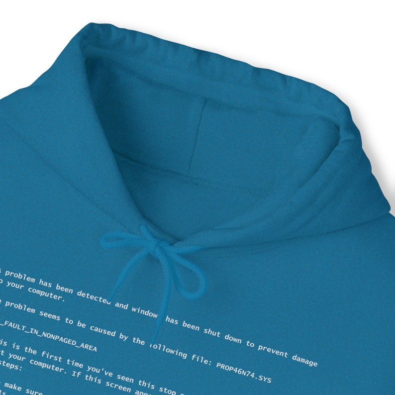 Bsod Hoodie, Blue Screen of Death Hooded Sweat Shirt, Computer Error ...