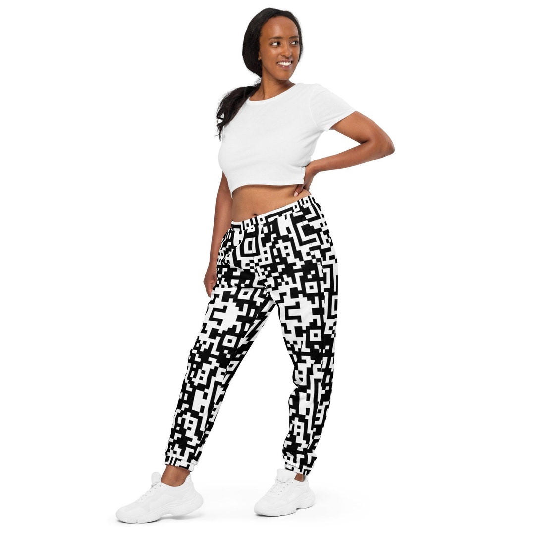 QR Print Track Pants, Unique Sweat Pant for Women Men, Tracksuit ...