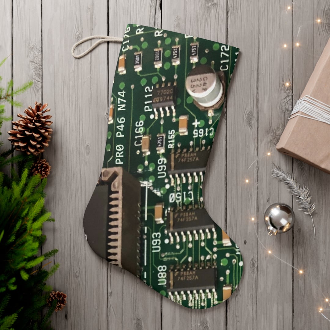 Circuit Board Stocking, Geeky Motherboard Tech Christmas Holiday ...