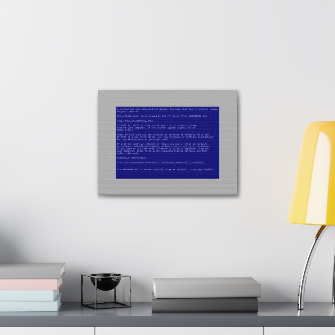 Bsod Wall Art, PC Error Quirky Computer Decor, Funny Geeky Home Dorm IT ...