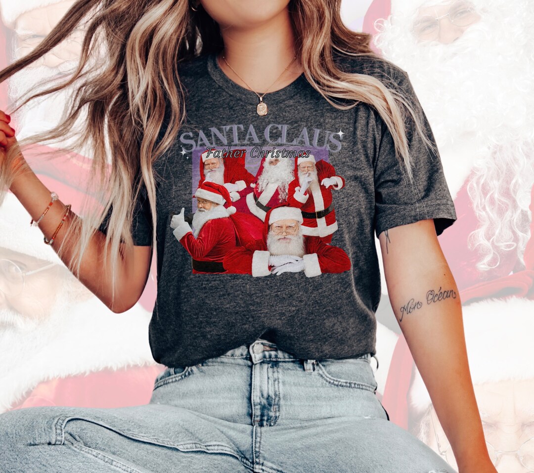 Santa Claus T-shirt, Vintage Funny Christmas T Shirt for Women Men ...