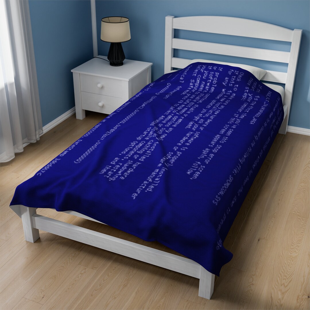 Blue Screen of Death Plush Blanket, BSOD Velveteen Plush Blanket ...