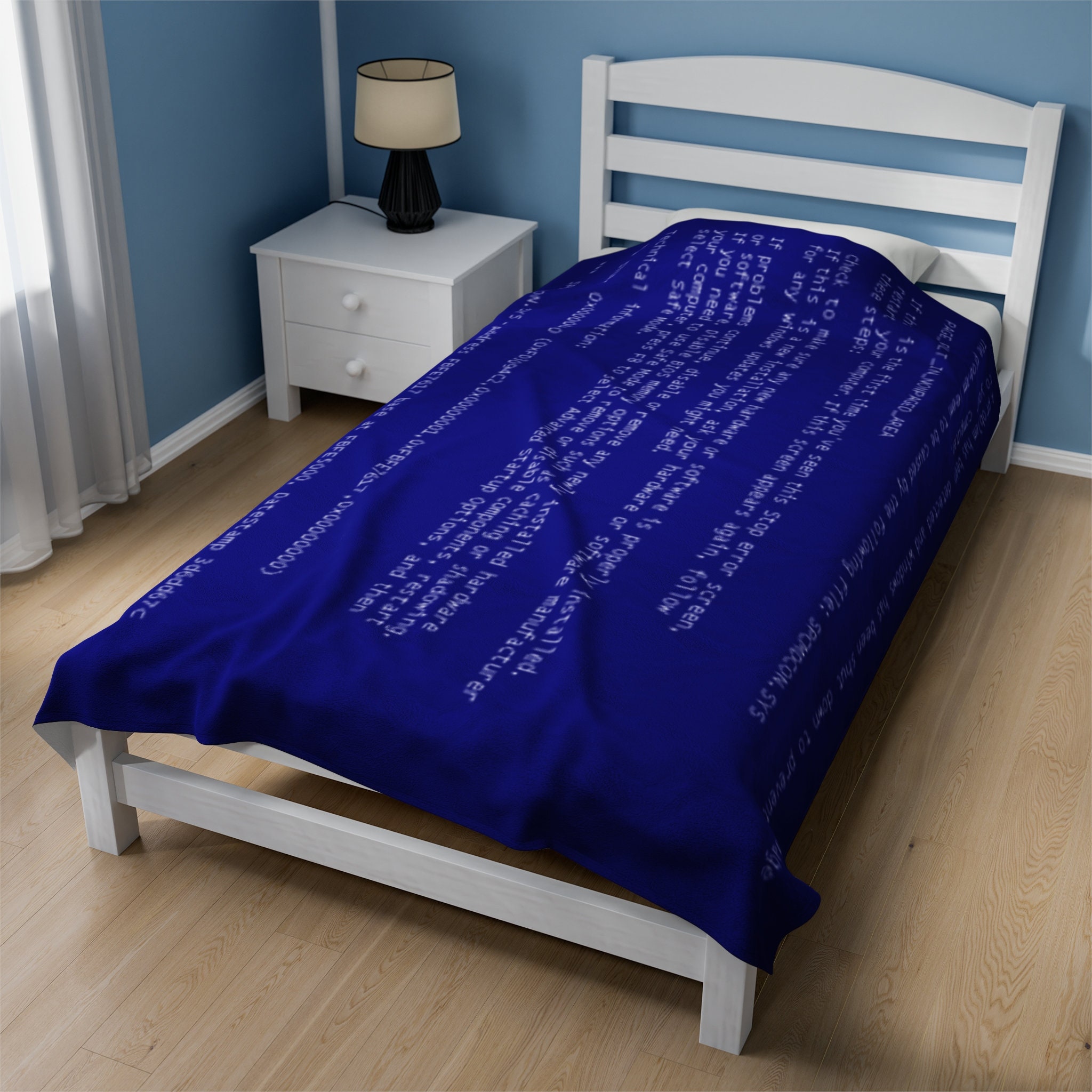 Blue Screen of Death Plush Blanket, BSOD Velveteen Plush Blanket ...