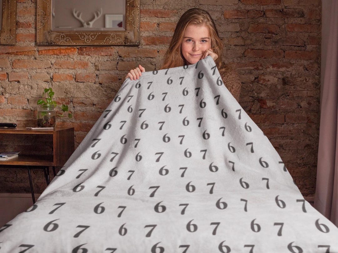 6 7 Meme Blanket, Gen Alpha Gift 6-7 Meme Decoration, Funny Gen Z Meme ...
