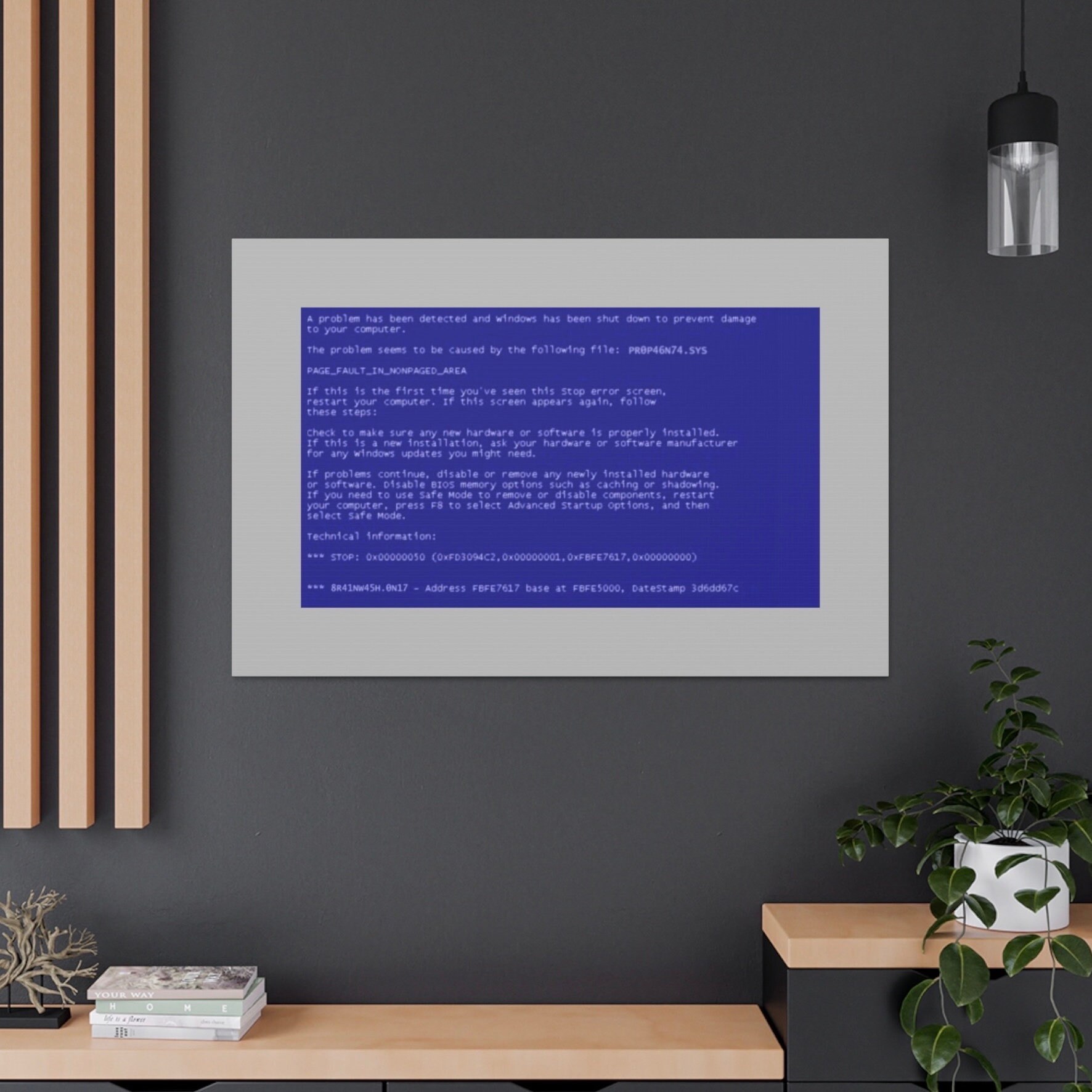 Bsod Wall Art, PC Error Quirky Computer Decor, Funny Geeky Home Dorm IT ...