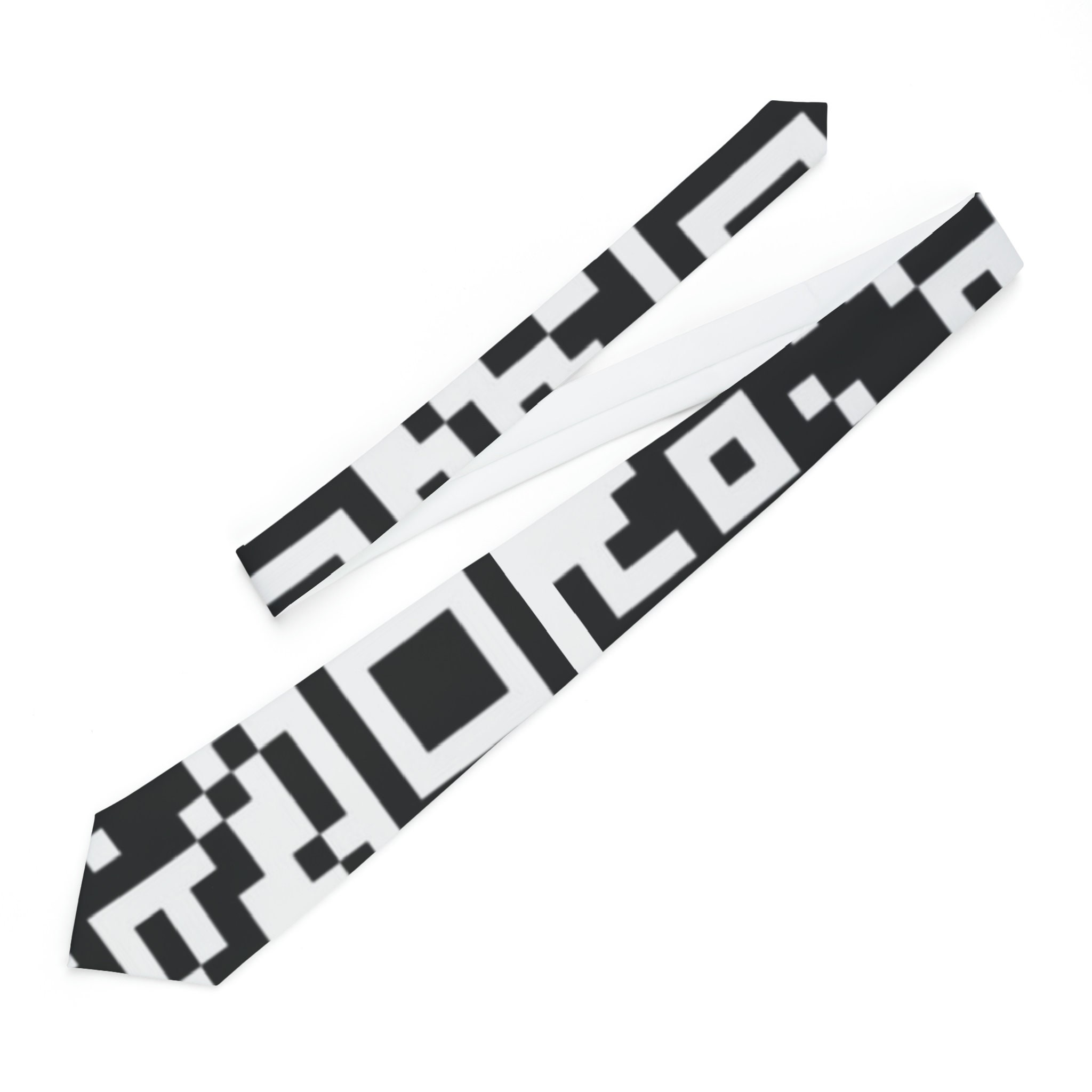 QR Print Necktie QR Code Tie Black and White Necktie - Etsy