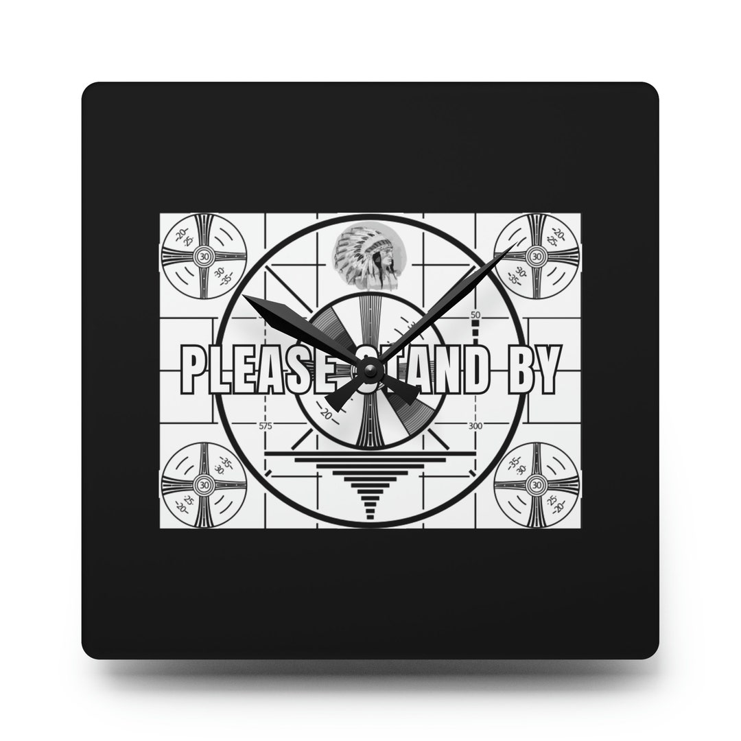 Please Stand by Test Pattern Wall Clock, Retro Television Aesthetic ...